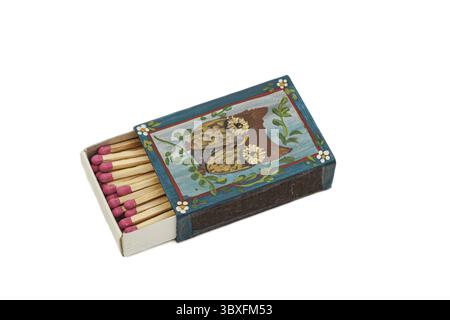 old matchbox on white background Stock Photo - Alamy
