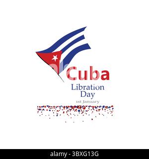 Cuba Liberation Day Independance Day Illustration on white background ...