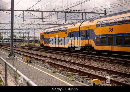 Railway detail, wide angle closeup view Stock Photo - Alamy