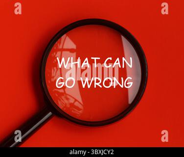 What can go wrong on big magnifying glass. Fact finding concept Stock ...