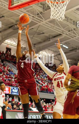 North Carolina State's Camille Hobby (41) shoots a three-point basket ...
