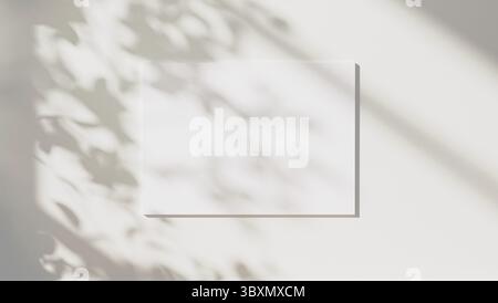 Blank horizontal poster mock up on the wall of modern office interior ...