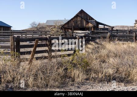 The corral and livery stable in the ghost town of Shakespeare, New ...