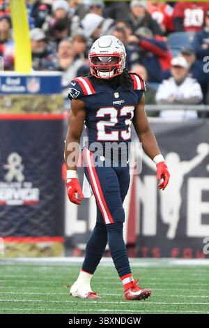 New England Patriots safety Kyle Dugger (23) drops into coverage during ...
