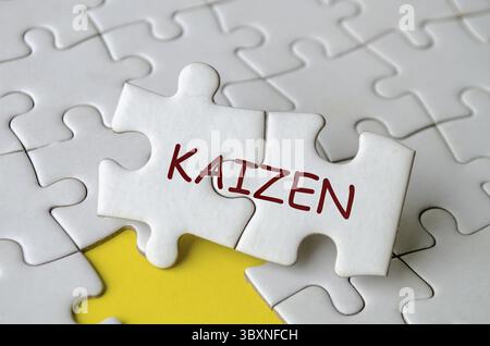 Kaizen text on jigsaw puzzle that represent change for the better ...