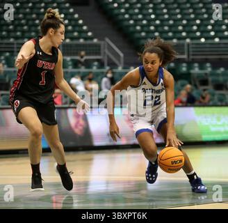 Utah Utes guard Isabel Palmer (1) dribbles on offense during an NCAA ...
