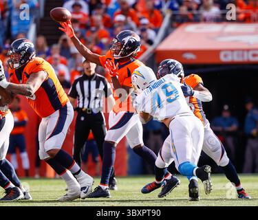 Denver Broncos quarterback Teddy Bridgewater (5) plays an NFL football ...