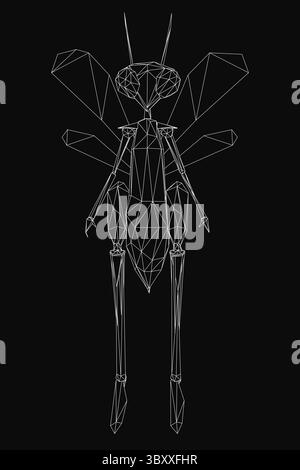 vector stylized dragonfly with detailed wings on crumpled paper texture ...