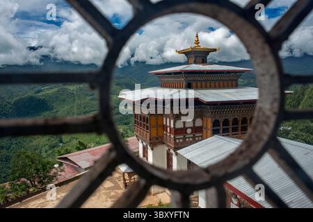 Bhutan, Punakha District, Talo, traditional wooden rammed earth house ...
