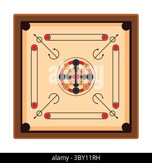 Wooden Carrom Board Game Vector Illustration Carrom game vector carrom ...