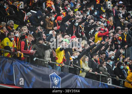 Supporters of Lille during the French Cup, round of 32 football match ...