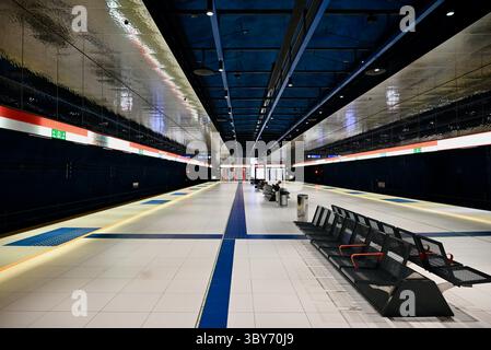 helsinki metro system finland - Espoonlahti underground station Stock ...