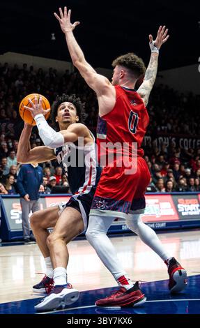 Gonzaga guard Andrew Nembhard shoots during the second half of an NCAA ...