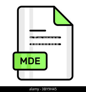 An amazing vector icon of MDE file, editable design Stock Vector Image ...