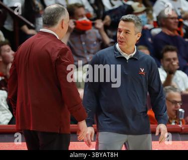 Virginia Tech head coach Mike Young directs his team during the first ...