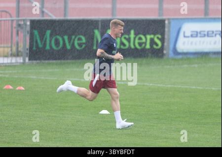 Jack Barham, of Chelmsford City, warming up before the match between ...