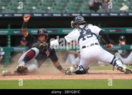 DETROIT, MI - MAY 27: Detroit Tigers Wenceel Perez (46) jogs on to the ...