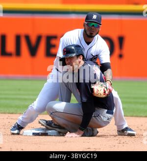 DETROIT, MI - MAY 27: Detroit Tigers Wenceel Perez (46) jogs on to the ...