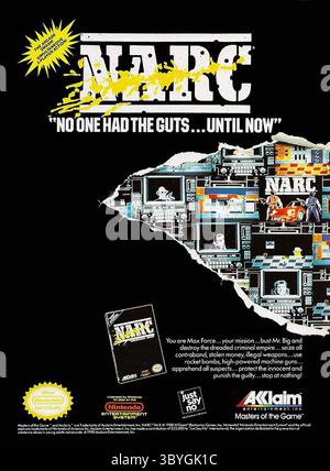 Narc - Nintendo Entertainment System - NES Videogame - Editorial use ...