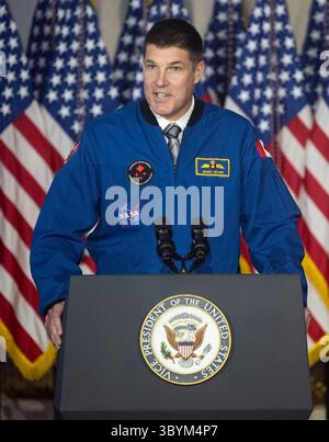 The Artemis II crew member and NASA astronaut Victor Glover speaks to ...