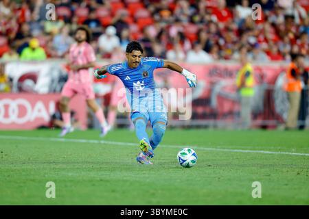 Inter Miami goalkeeper Rocco Ríos Novo (34) during the national anthem ...
