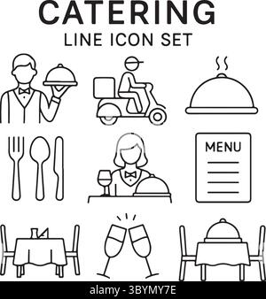 Catering line icon set Stock Vector Image & Art - Alamy