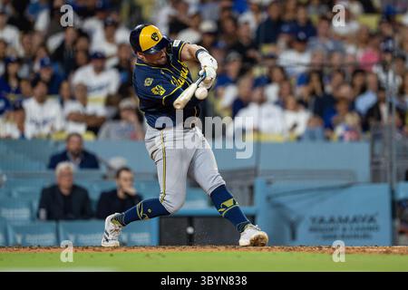 Milwaukee Brewers' Caleb Durbin in action during a baseball game ...