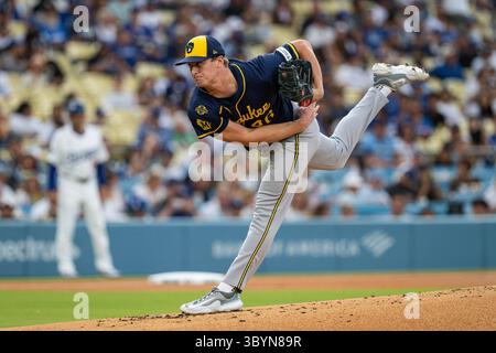 Milwaukee Brewers pitcher Quinn Priester delivers during the first ...