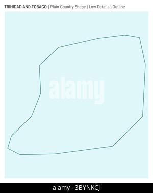 Trinidad and Tobago plain country map. High Details. Outline Regions ...
