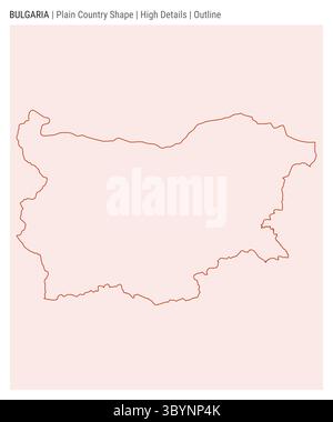 Bulgaria plain country map. High details. Solid regions style. Shape of ...