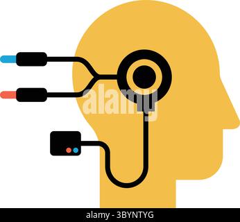 Artificial intelligence brain computer interface concept Stock Vector ...