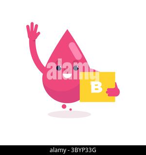 Vector Illustration of Blood Character with cute face and simple body ...