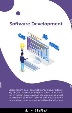 Front end flat isometric vector concept Stock Vector Image & Art - Alamy