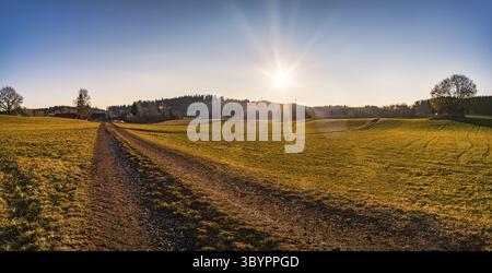 The idyllic village of Grund near Wolfegg next to the Altdorf Forest ...