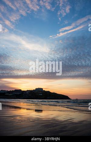 Stunning landscape travel image of Newquay beach in Cornwall during ...