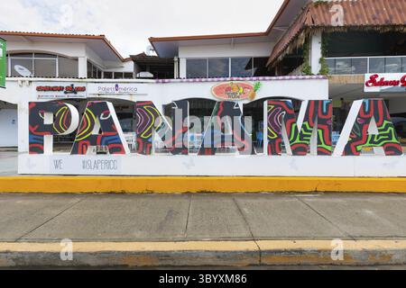 Panama city, Perico island welcome sign Stock Photo - Alamy