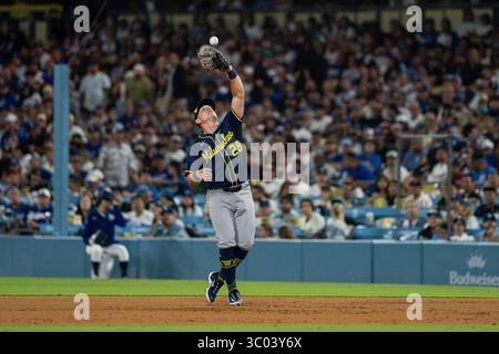 Milwaukee Brewers' Andrew Vaughn (28) gets splashed by Andruw ...