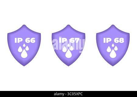 ip66, ip67, ip68 icon set. Vector illustration Stock Vector Image & Art ...