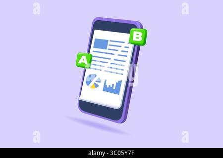 A-B comparison. Split testing 3d realistic vector illustration Stock ...