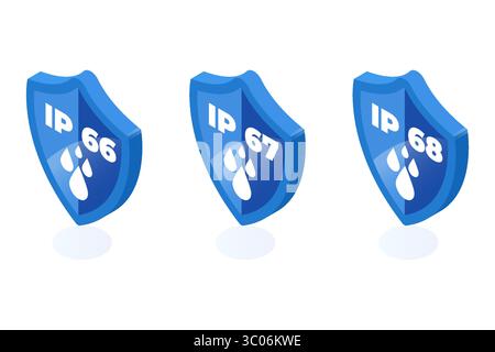 ip66, ip67, ip68 icon set. Vector illustration Stock Vector Image & Art ...