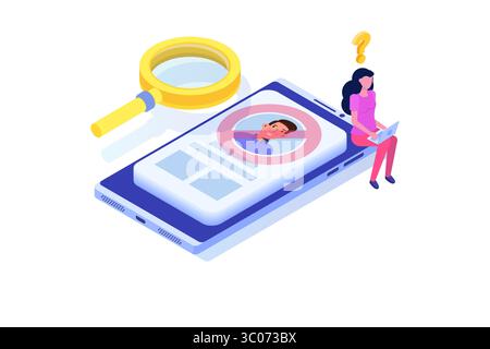 No user found concept. Isometric Vector illustrations for banner ...