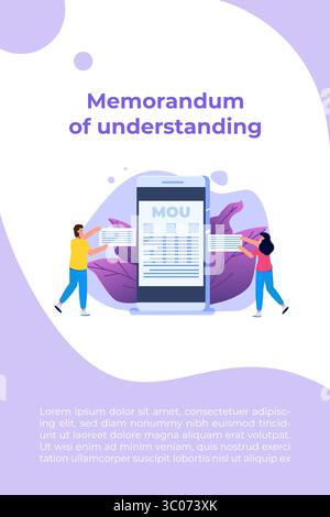 memorandum of understanding MOU. Vector illustration Stock Vector Image ...