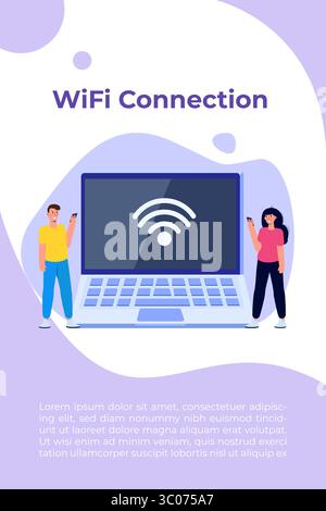 WiFi Connection concept. Remote connected devices. Vector illustration ...