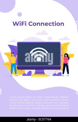 WiFi Connection concept. Remote connected devices. Vector illustration ...