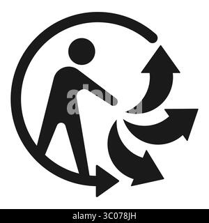 Triman sign, Triman recycling icon black, white, and green. Triman Logo ...