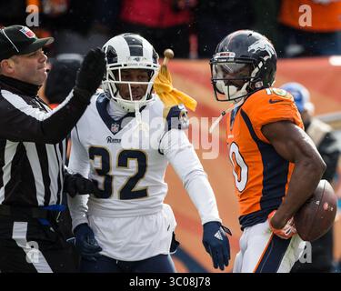 Denver Broncos wide receiver Troy Franklin (11) reacts after a catch ...