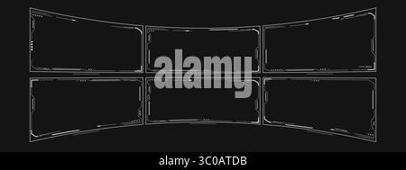 Multi monitor VR setup overlay Stock Vector Image & Art - Alamy