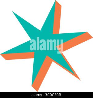 contour star with memphis abstract style background Stock Vector Image ...