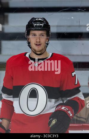 Ottawa Senators defenseman Thomas Chabot (72) prepares to score on ...