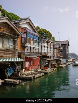 Ine Boathouses, traditional Funaya. Traditional Japanese floating ...